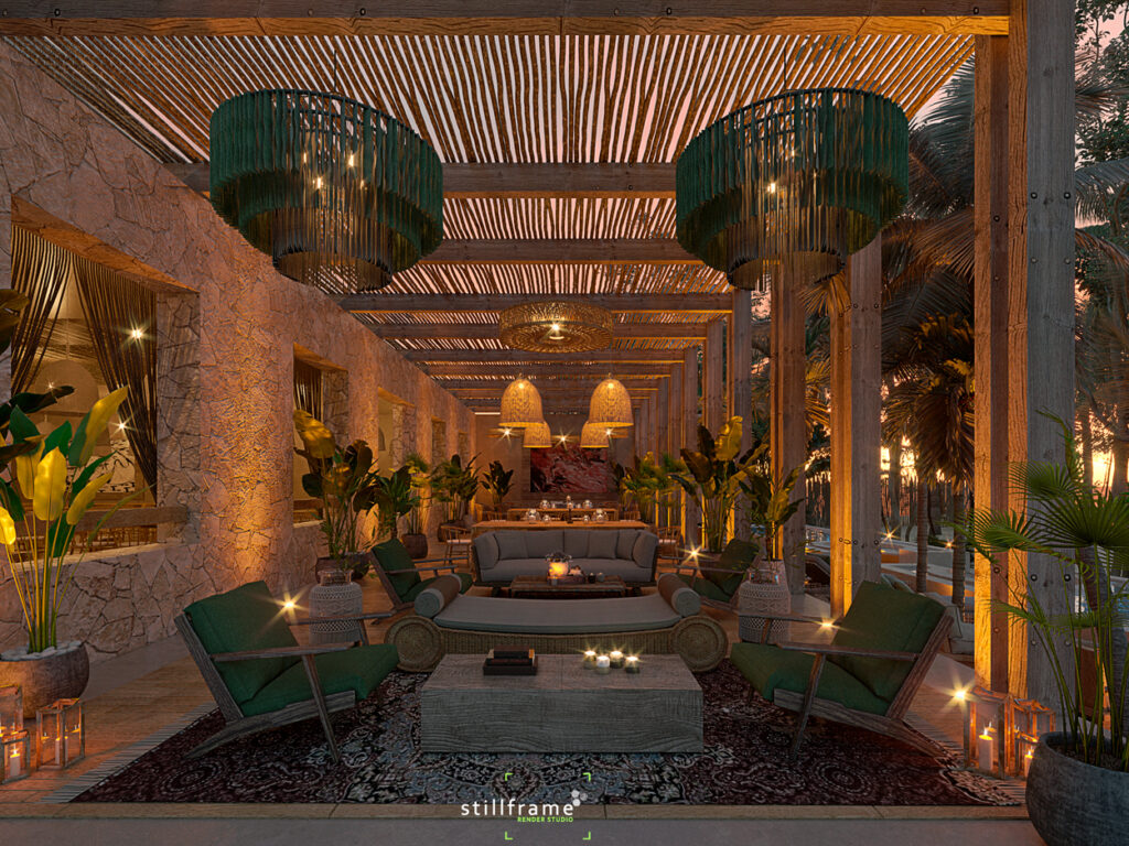 Club de playa Tulum - Stillframe render studio Servicio de Rendres ...
