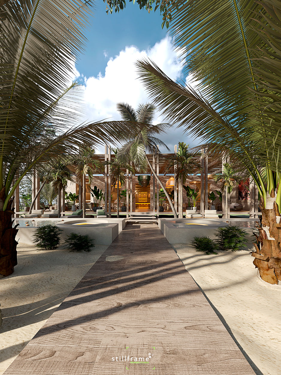 Club de playa Tulum - Stillframe render studio Servicio de Rendres ...