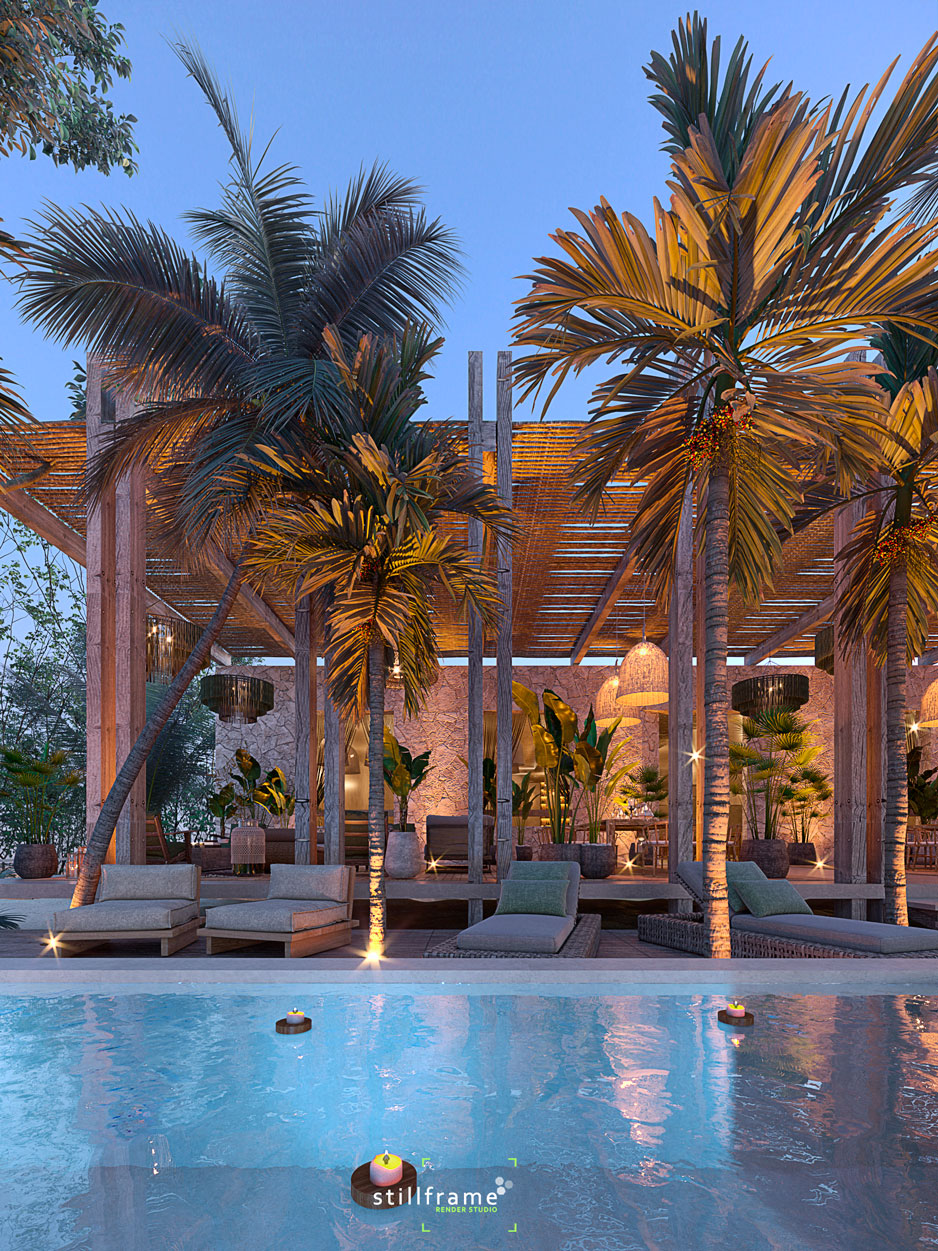 Club de playa Tulum - Stillframe render studio Servicio de Rendres ...